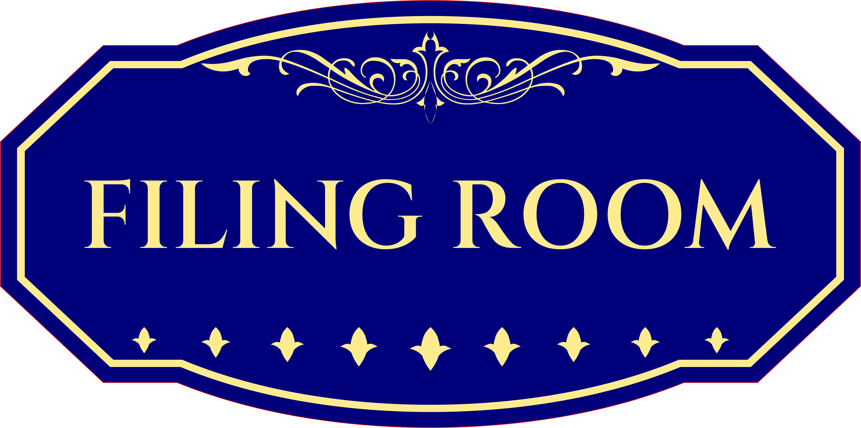 Victorian Plus Filing Room Wall or Door Sign - Blue | Legal and ...