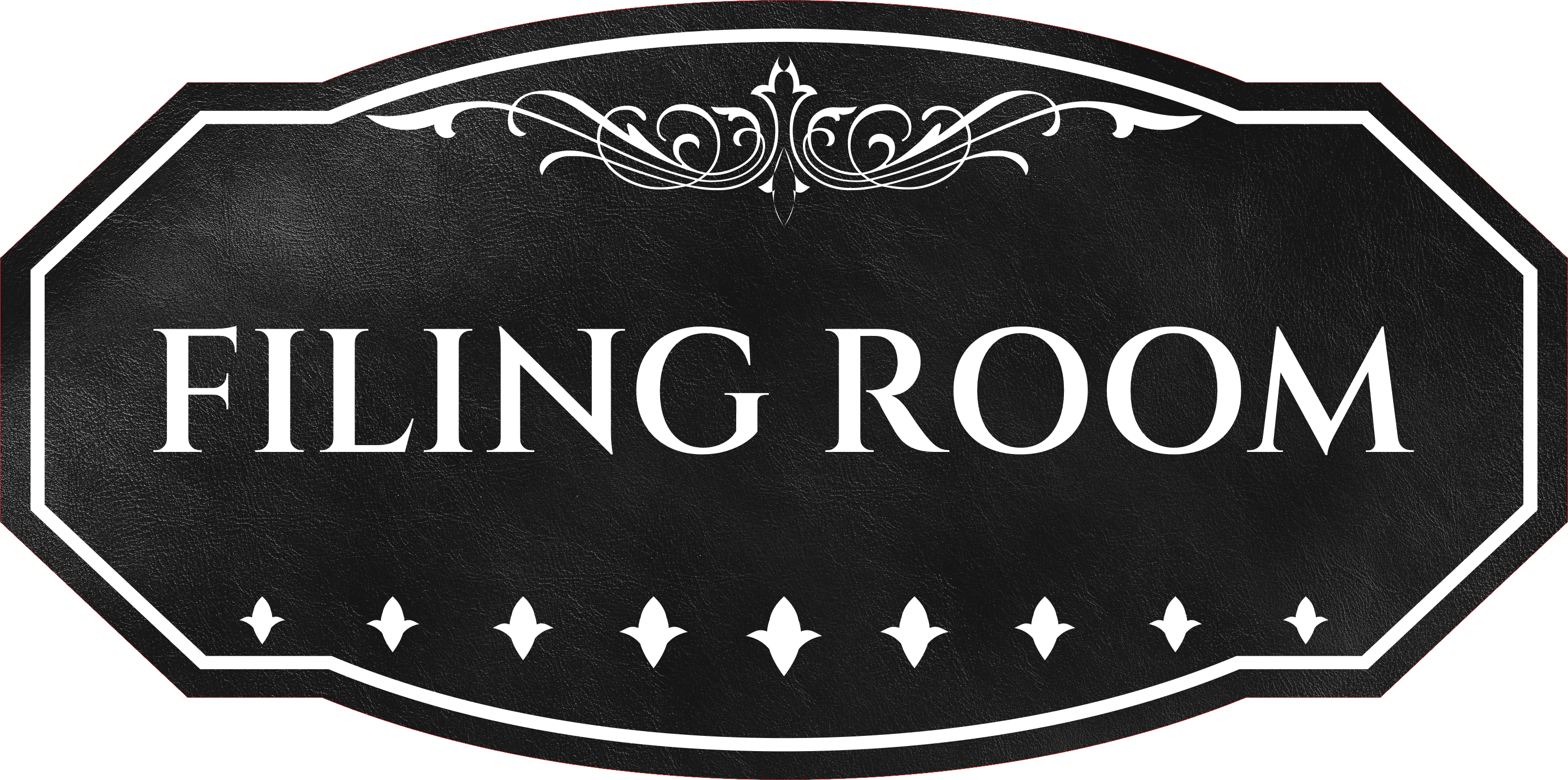 Victorian Plus Filing Room Wall or Door Sign - Leather | Legal and ...