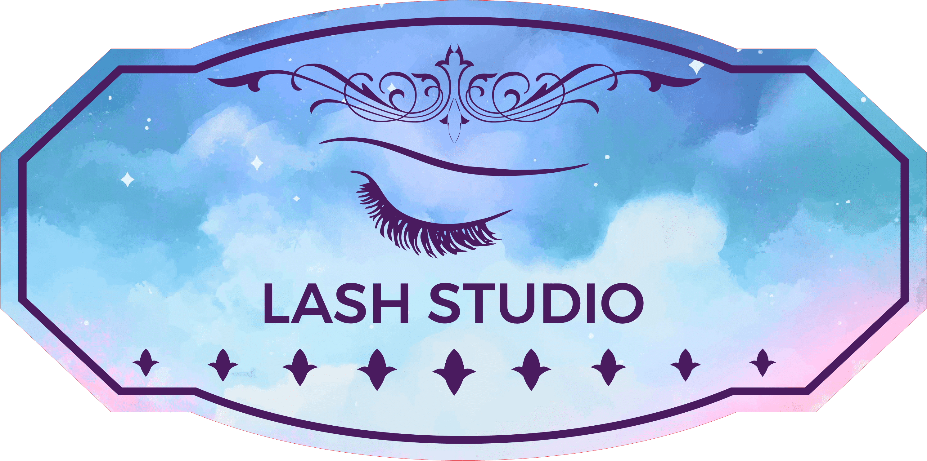 Victorian Plus Lash Studio Door or Wall Sign | Colorful Business Signag ...