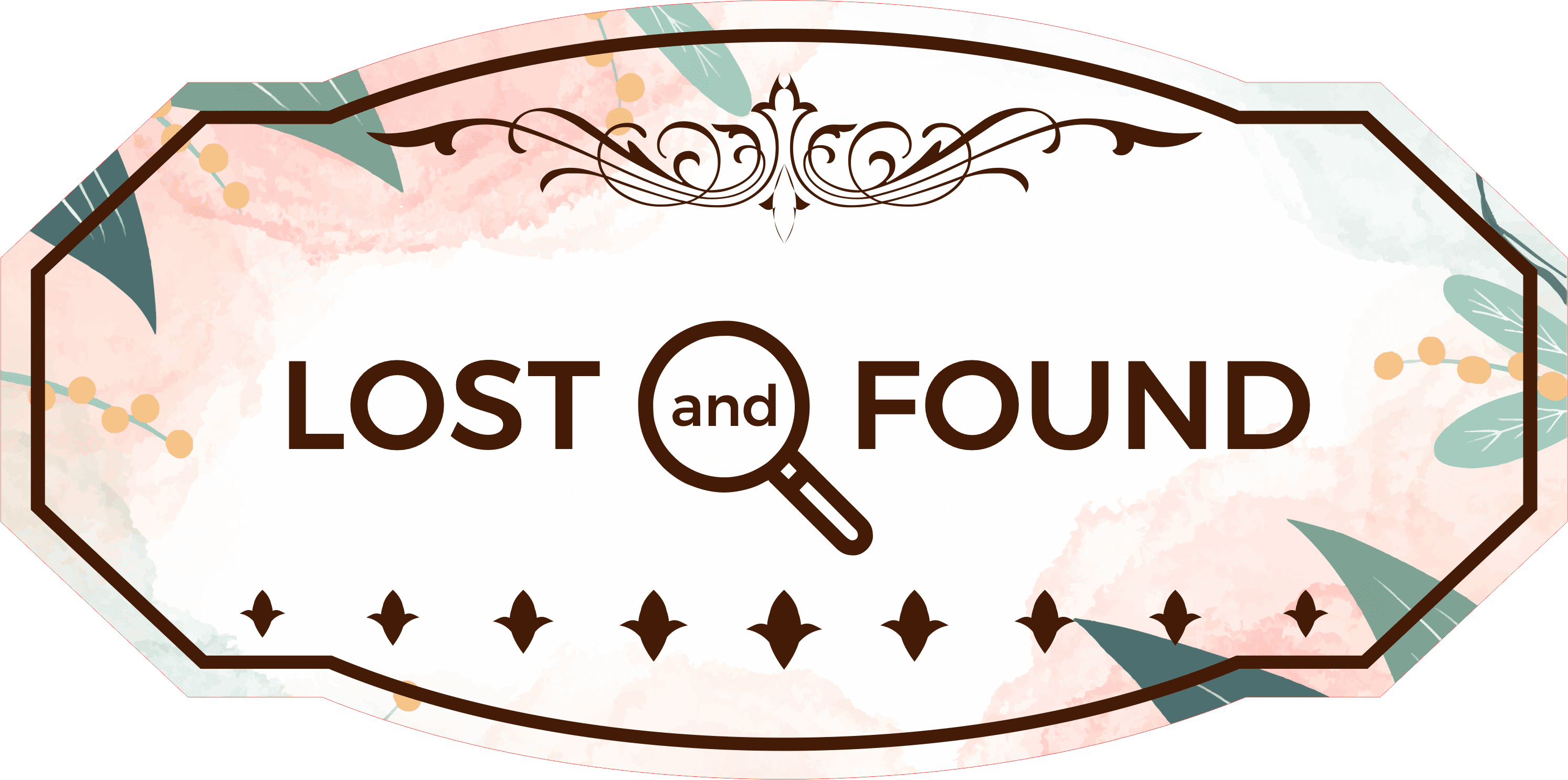 Victorian Plus Lost and Found Door or Wall Sign | Colorful Business ...
