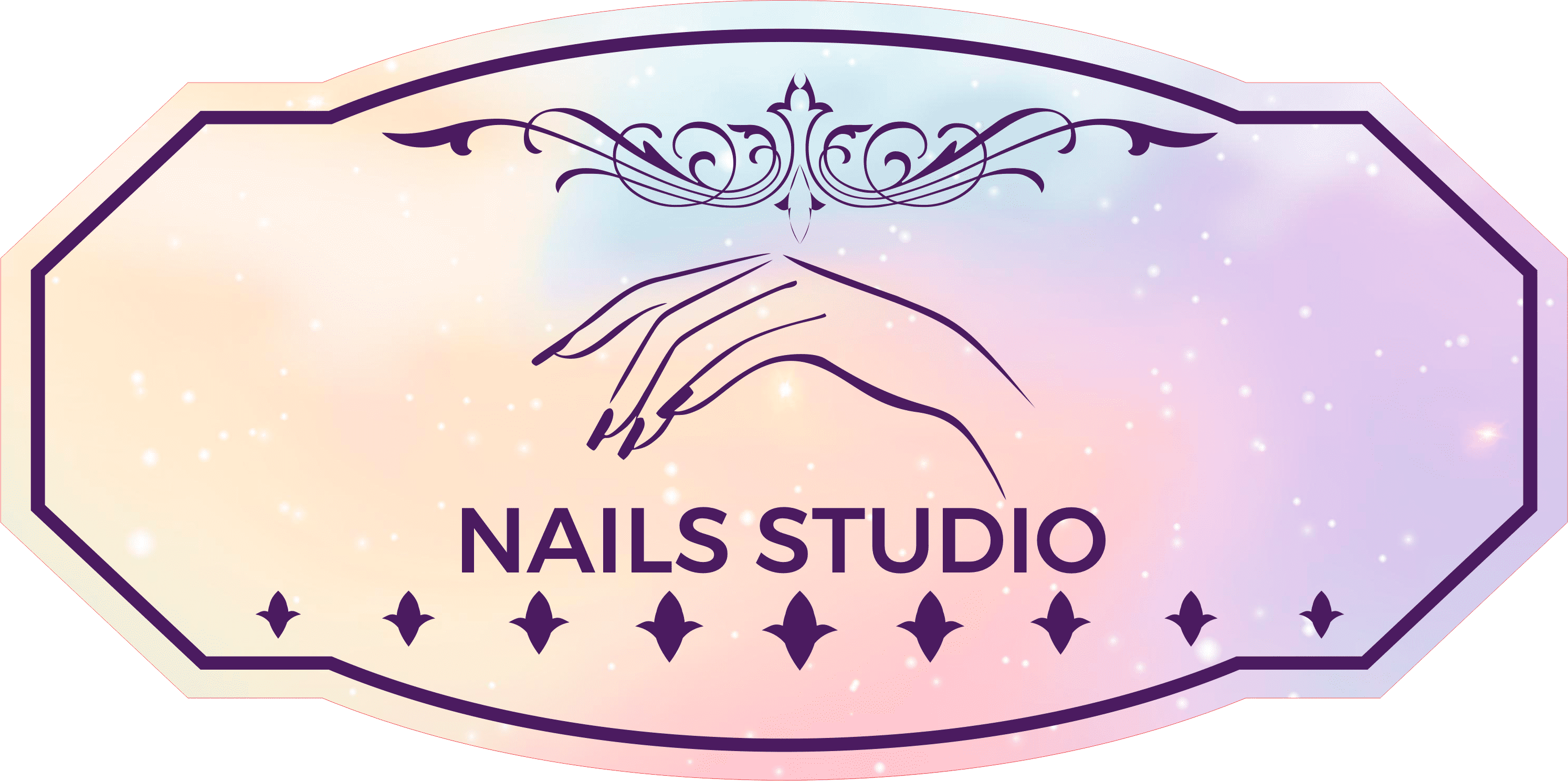 Victorian Plus Nails Studio Door or Wall Sign | Colorful Business ...