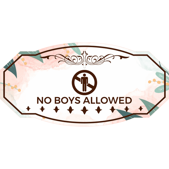 Victorian Plus No Boys Allowed Door or Wall Sign | Colorful Business ...