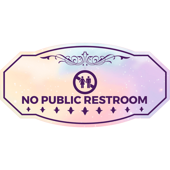 Victorian Plus No Public Restroom Door or Wall Sign | Colorful Business ...
