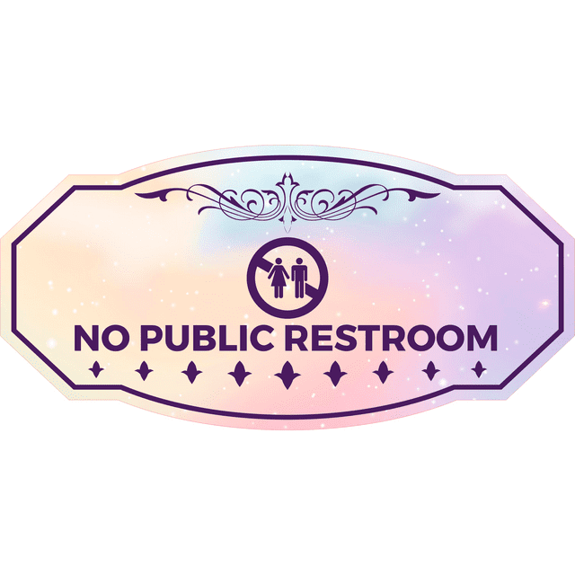 Victorian Plus No Public Restroom Door or Wall Sign | Colorful Business ...