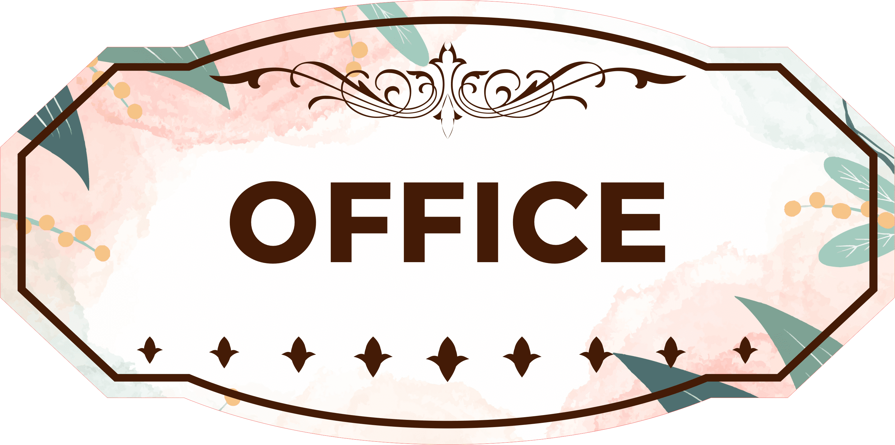 Victorian Plus Office Door or Wall Sign | Colorful Business Signage ...