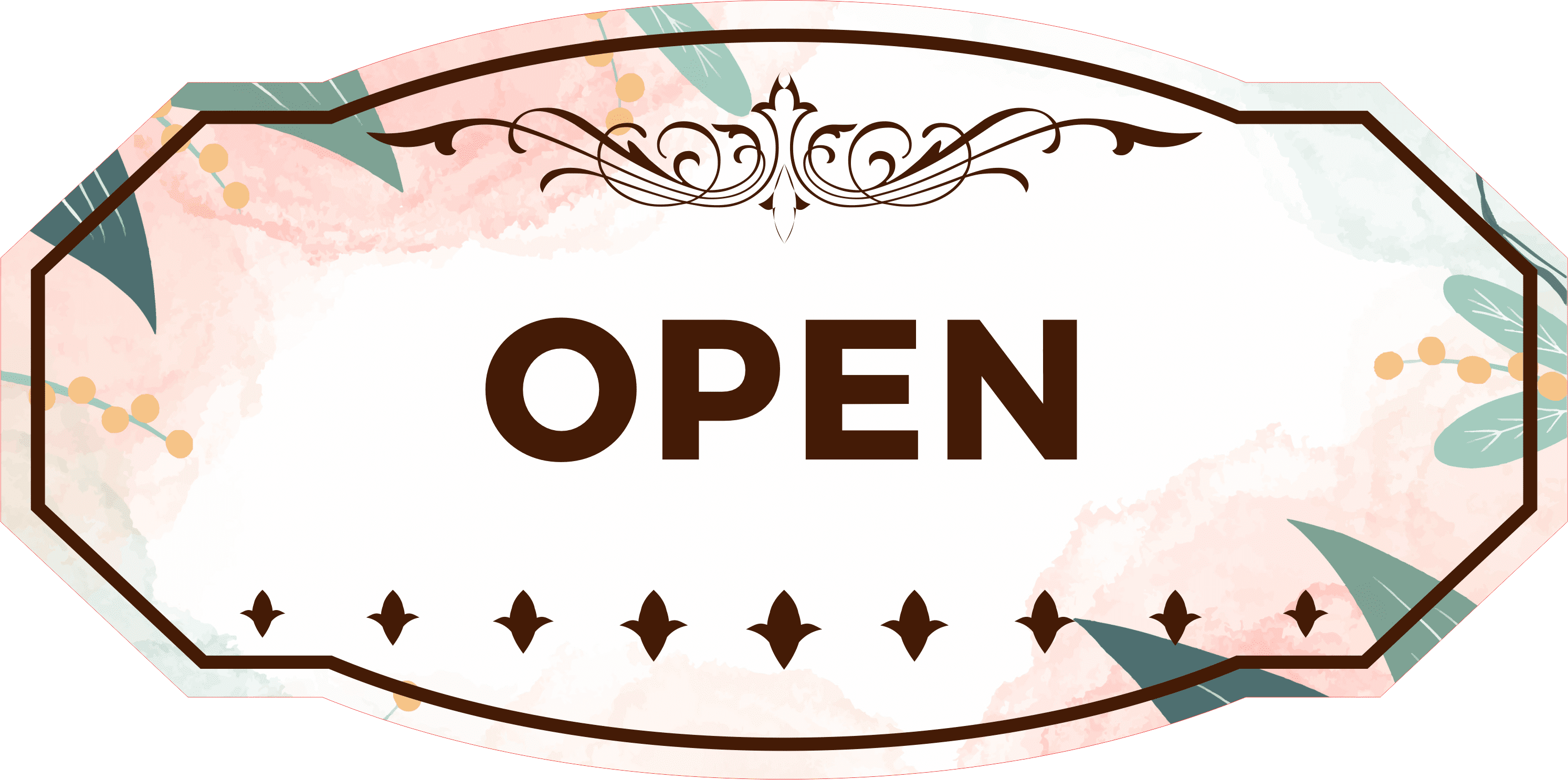 Victorian Plus Open Door or Wall Sign | Colorful Business Signage ...