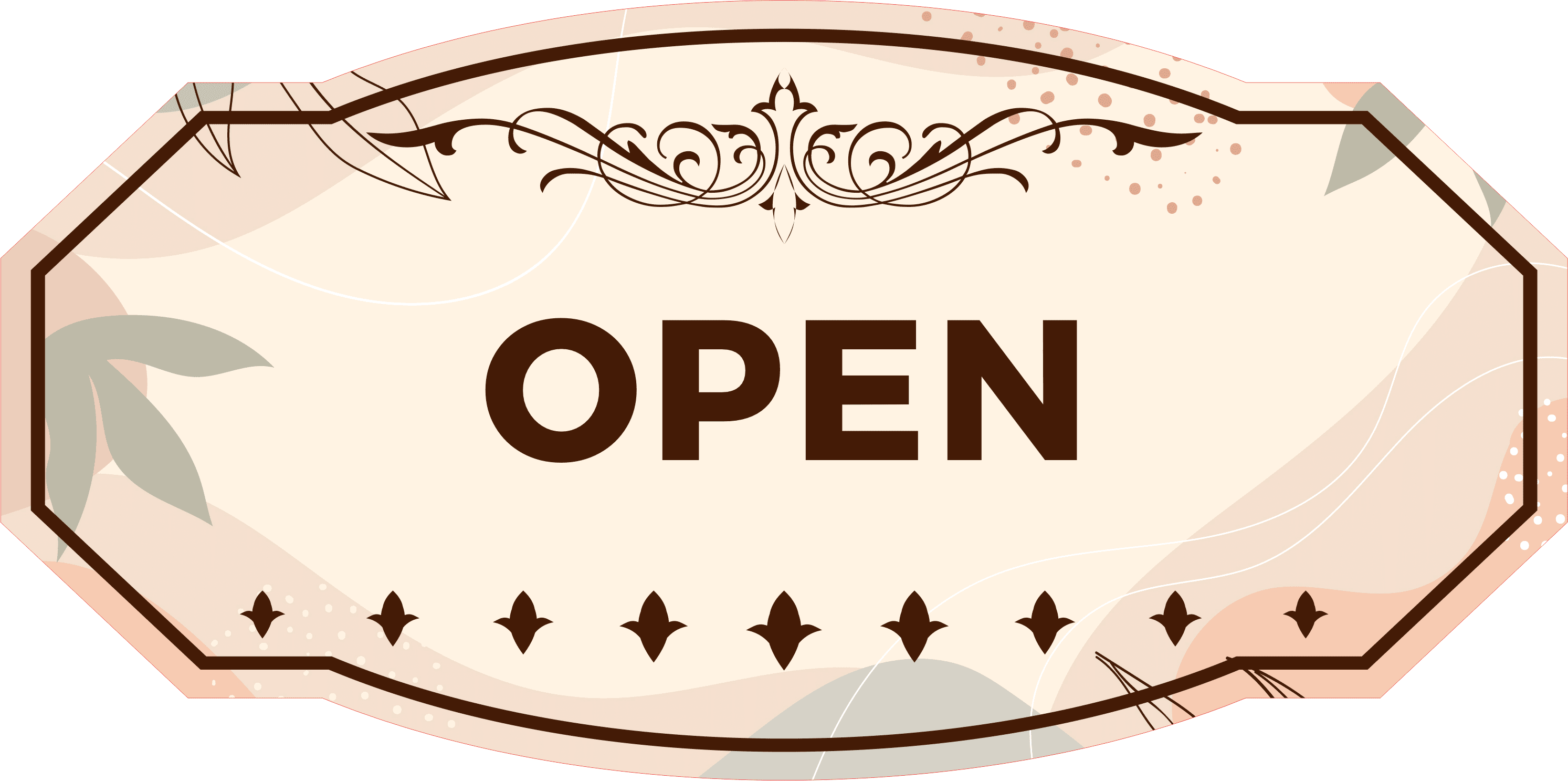 Victorian Plus Open Door or Wall Sign | Colorful Business Signage ...