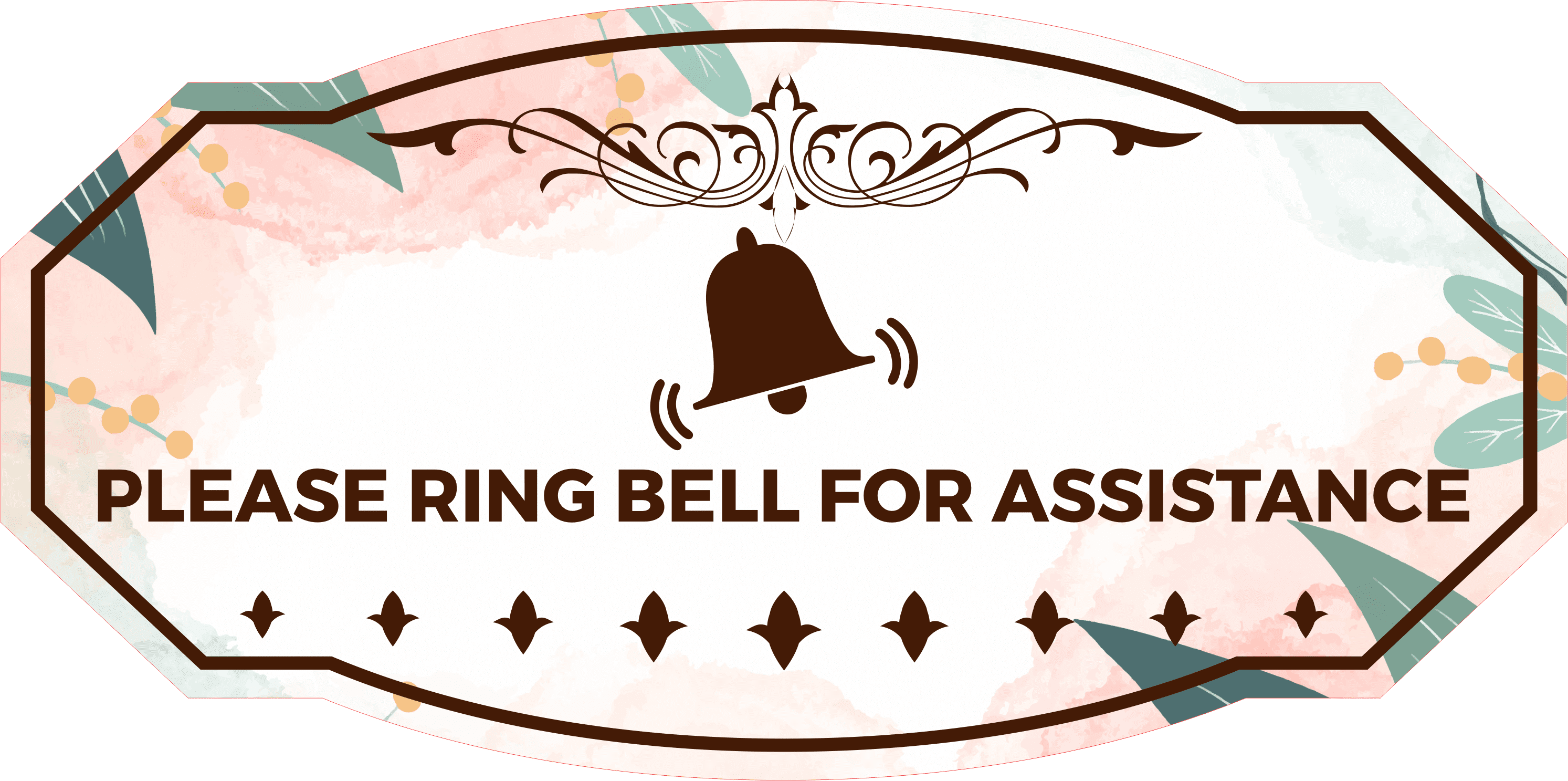 Victorian Plus Please Ring Bell For Assistance Door or Wall Sign ...