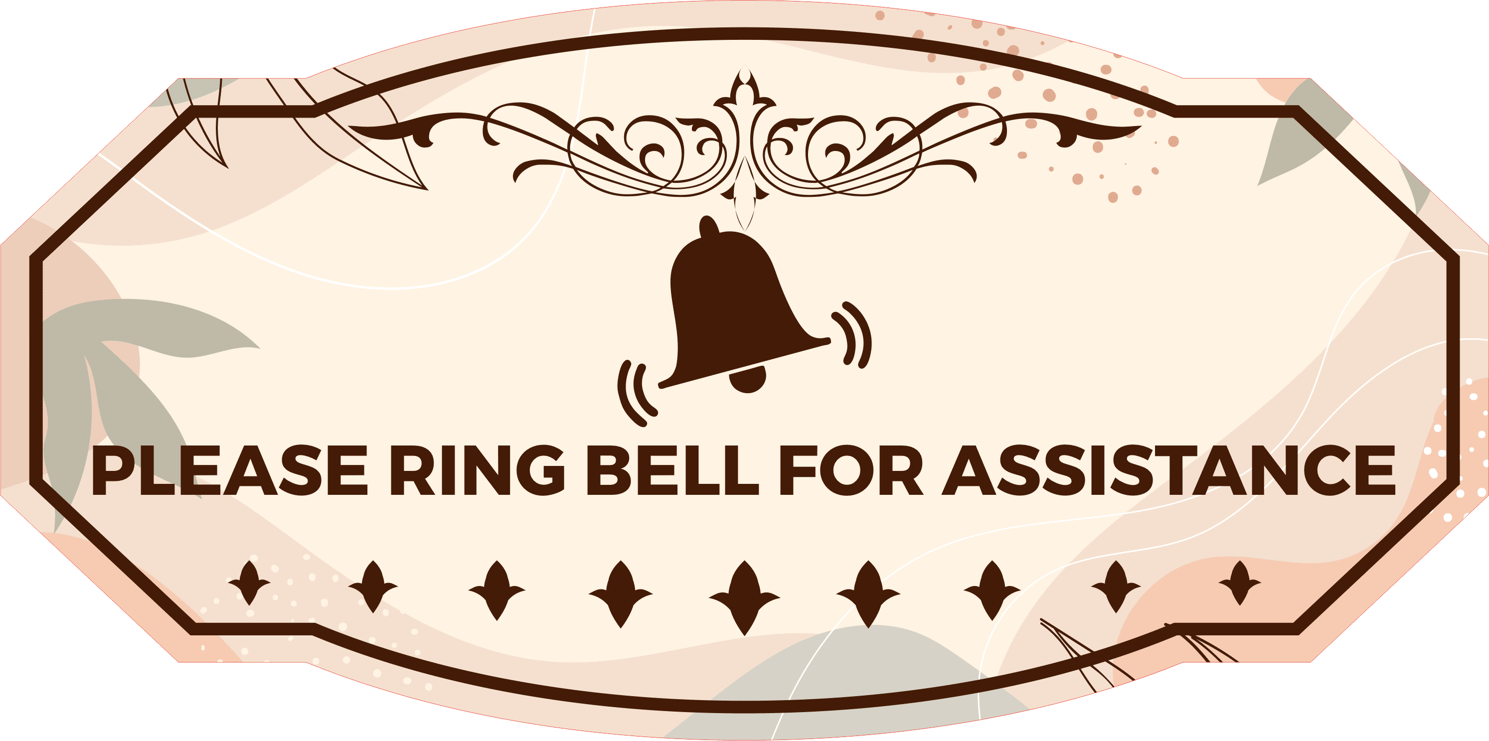 Victorian Plus Please Ring Bell For Assistance Door or Wall Sign ...