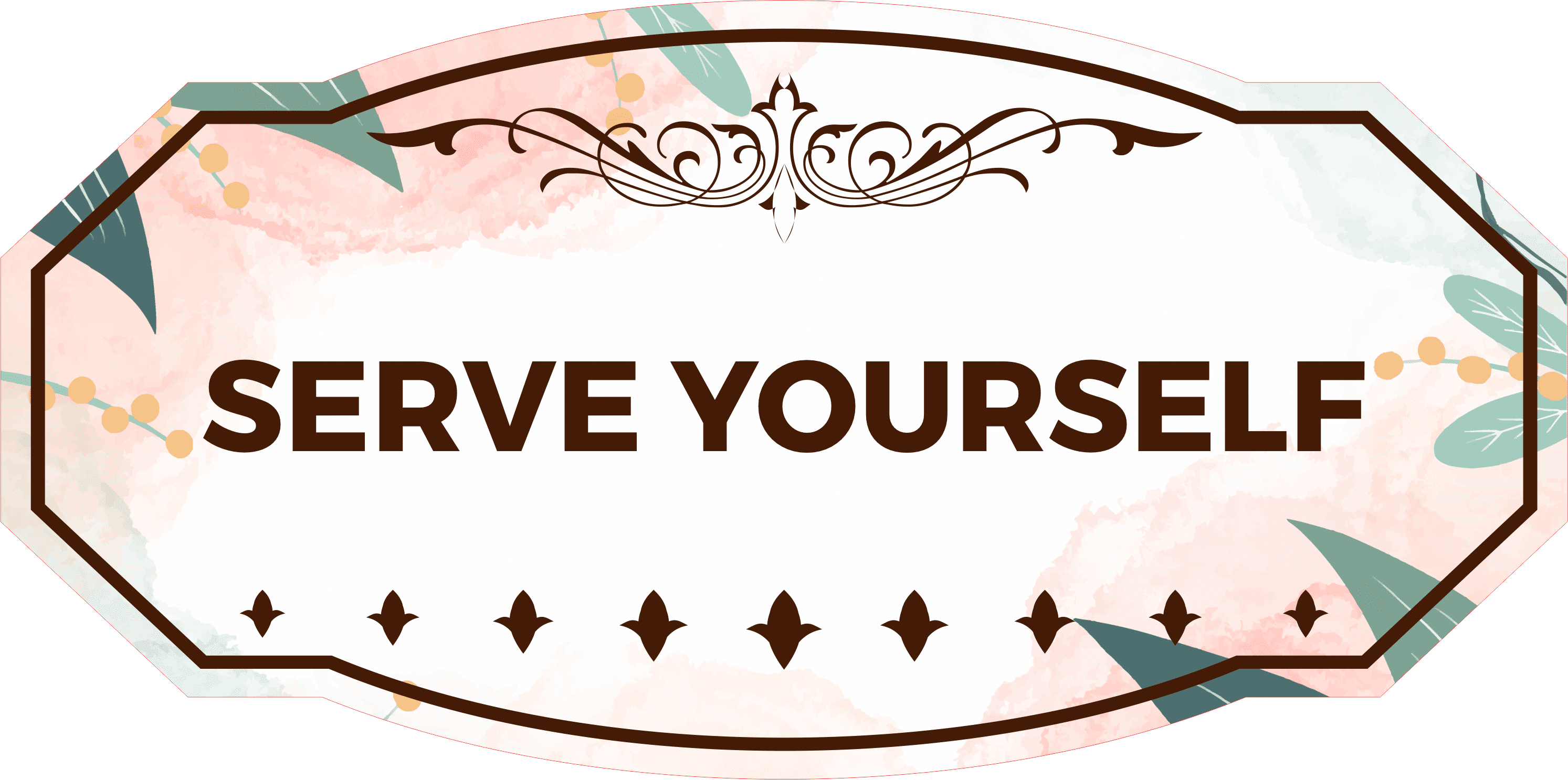 Victorian Plus Serve Yourself Door or Wall Sign | Colorful Business ...