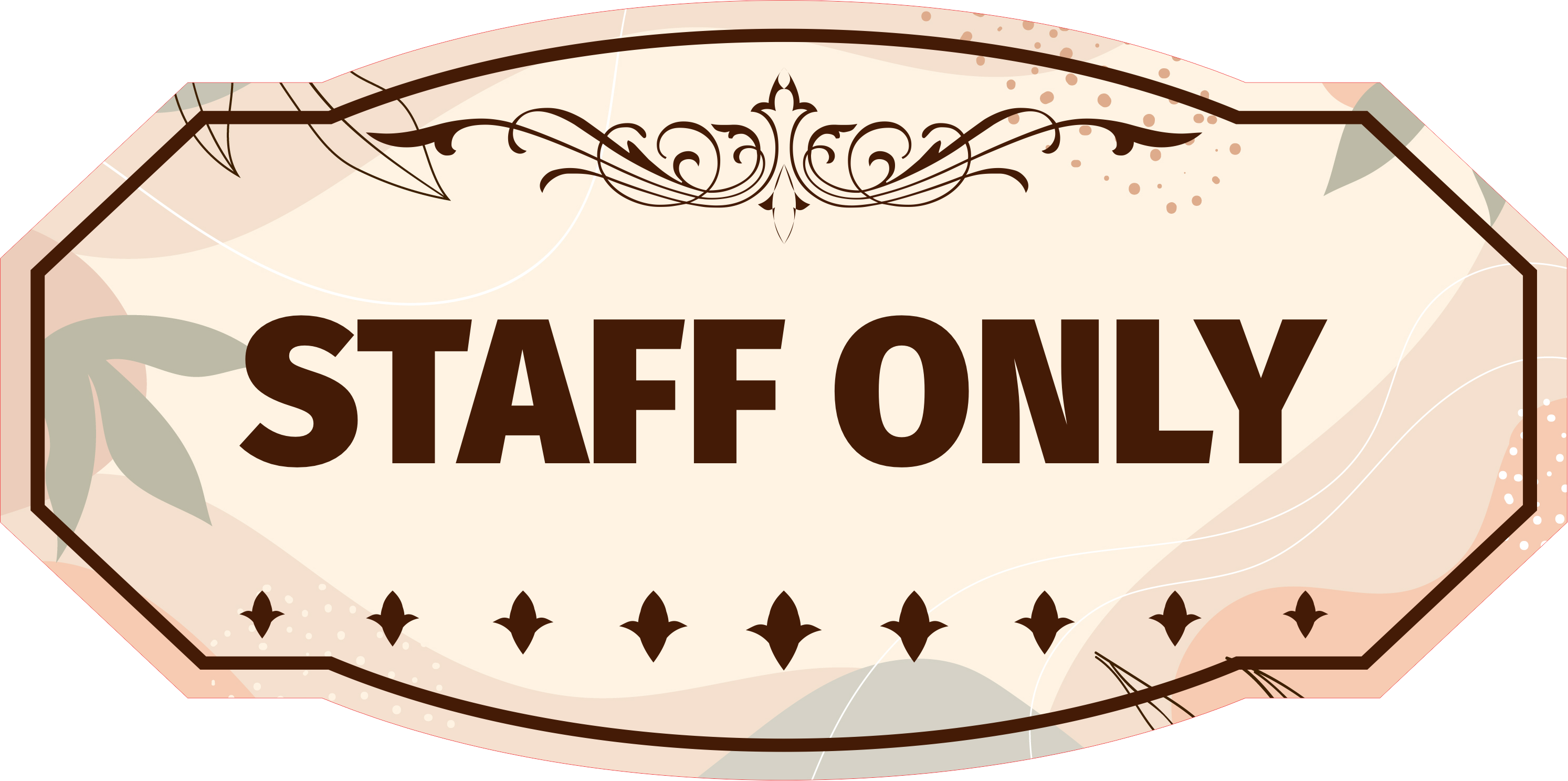 Victorian Plus Staff Only Door or Wall Sign | Colorful Business Signage ...