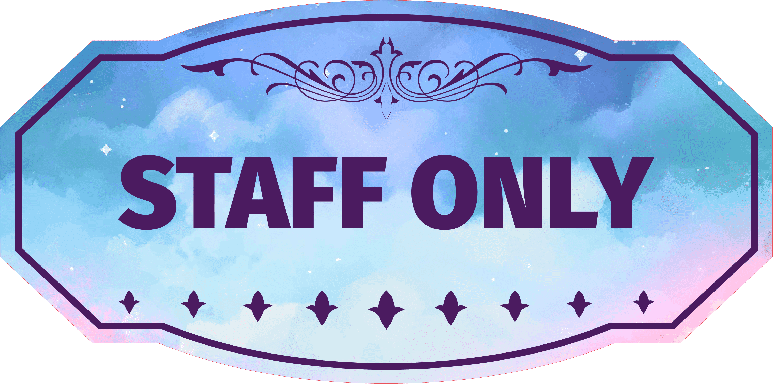 Victorian Plus Staff Only Door or Wall Sign | Colorful Business Signage ...