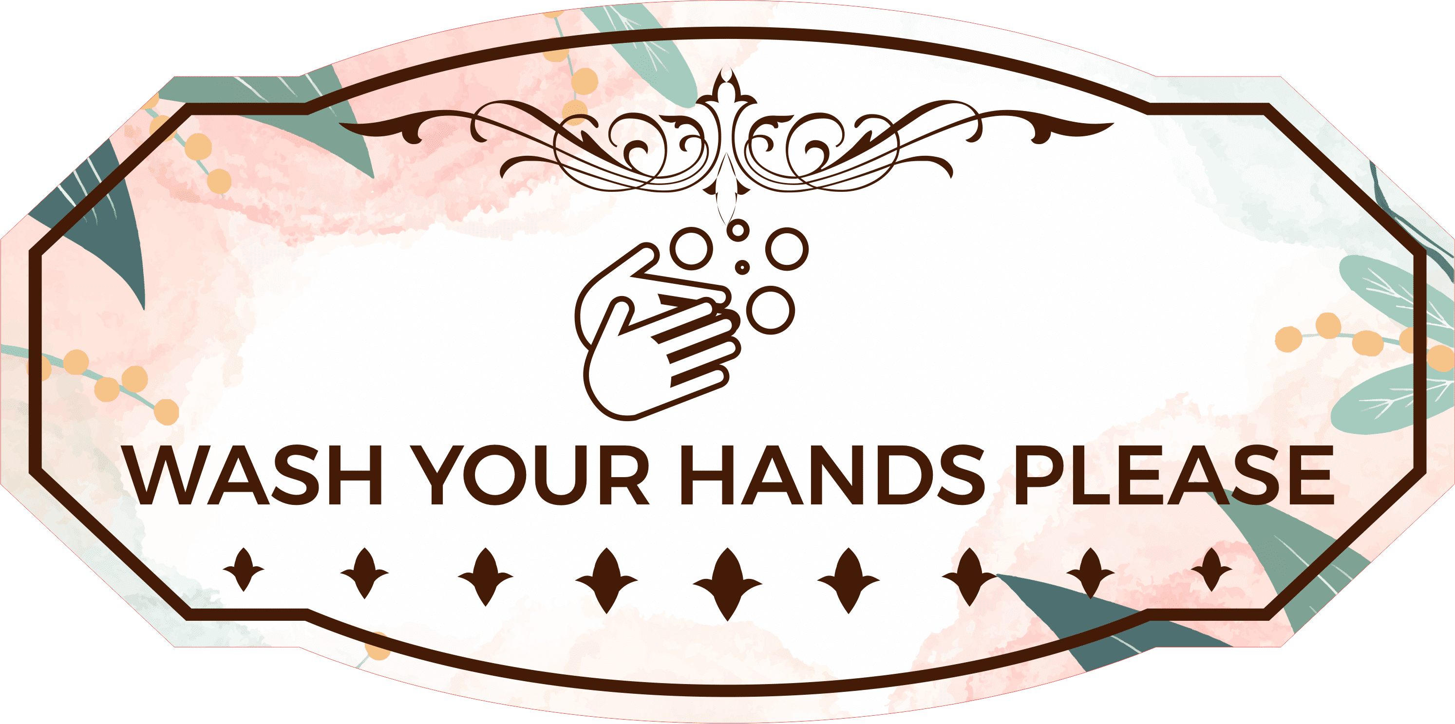 Victorian Plus Wash Your Hands Please Door or Wall Sign | Colorful ...