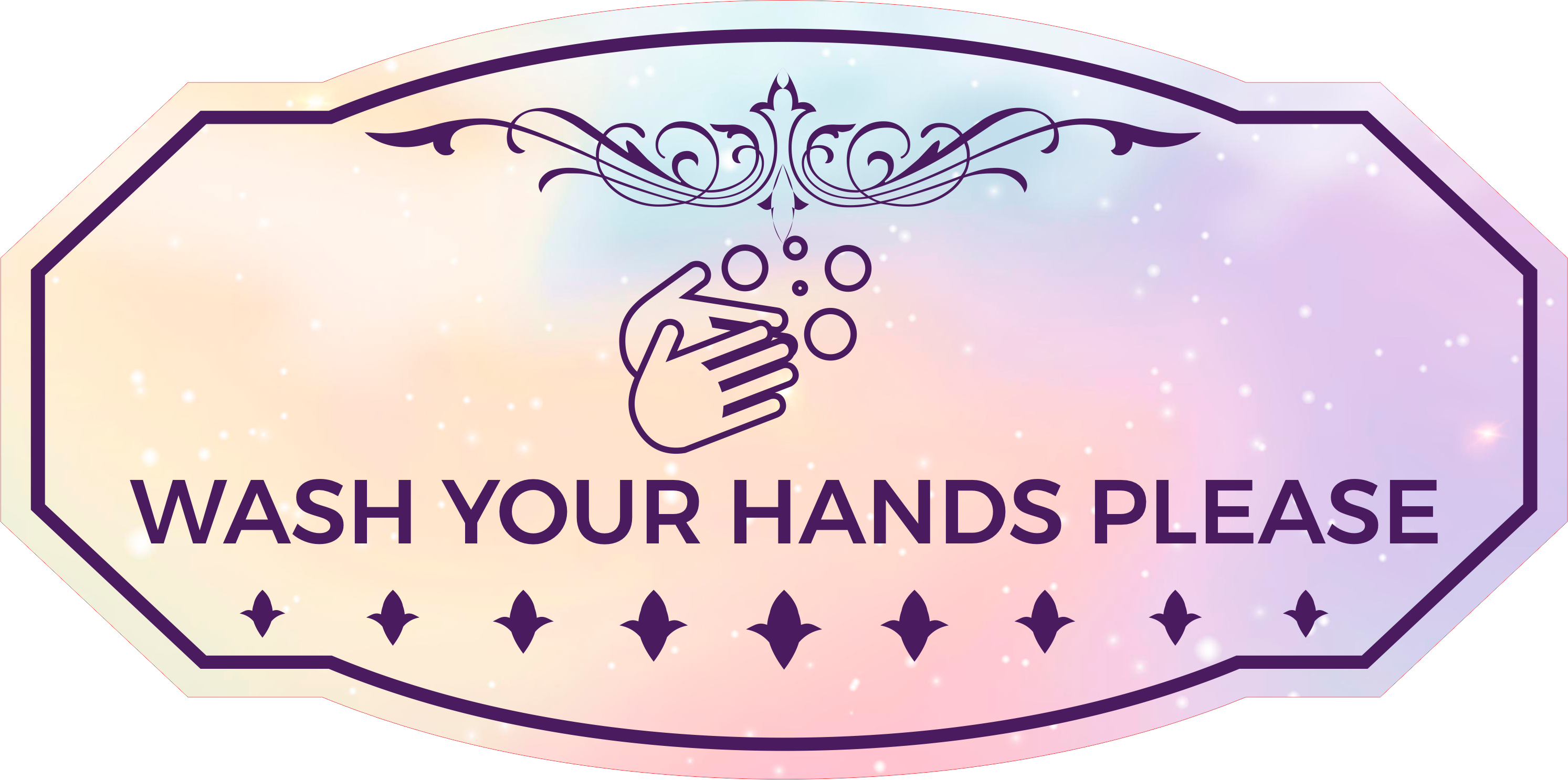 Victorian Plus Wash Your Hands Please Door or Wall Sign | Colorful ...