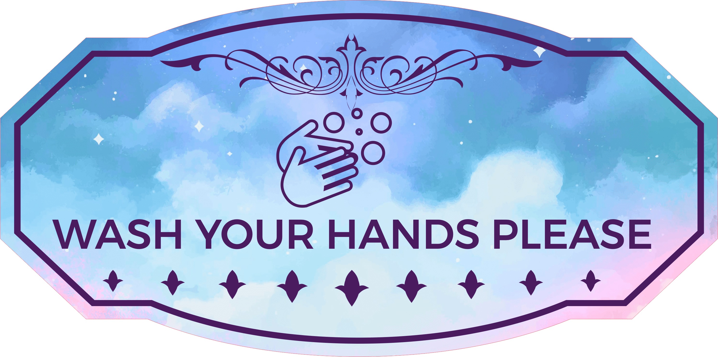 Victorian Plus Wash Your Hands Please Door or Wall Sign | Colorful ...