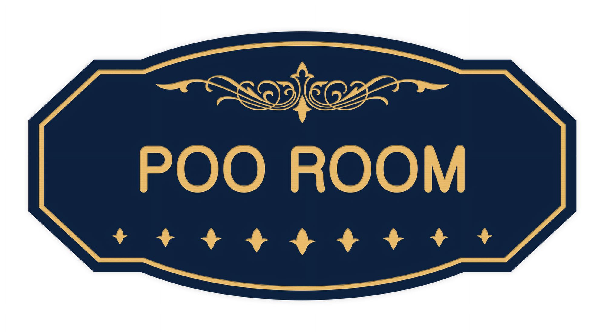 Victorian Poo Room Sign (Navy Blue/Gold) - Small 3" X 6" - Walmart.com