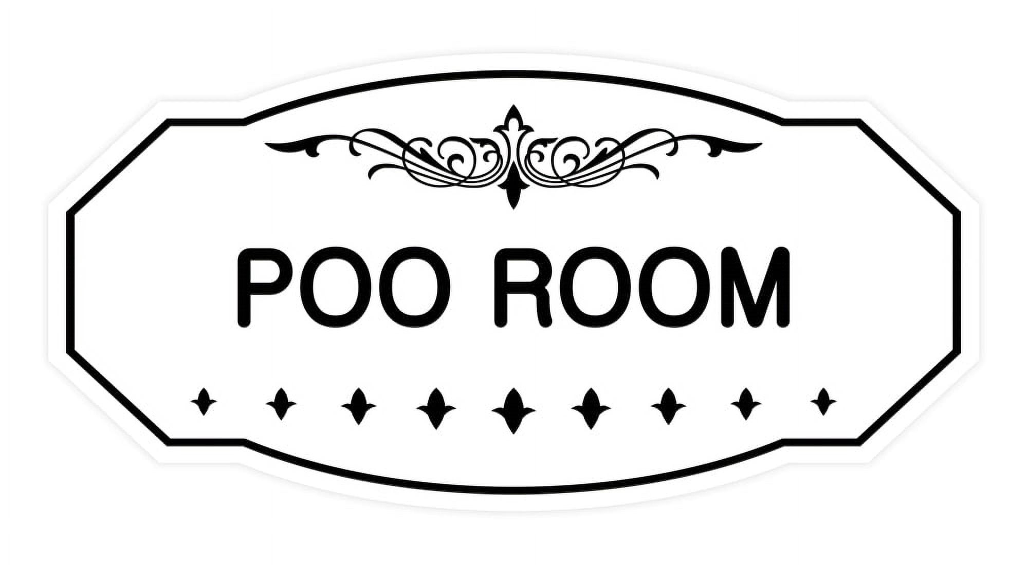 Victorian Poo Room Sign (White) - Medium 4" X 8" - Walmart.com