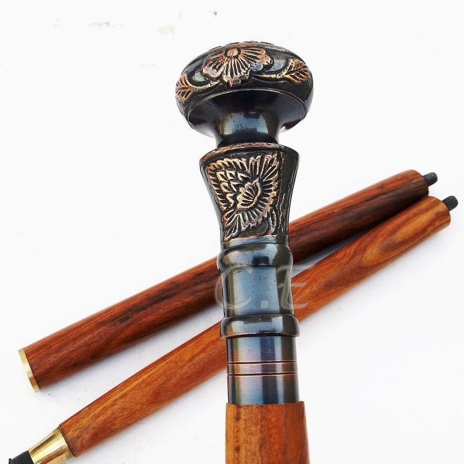 Victorian Premium Walking Cane Beautiful Plated Solid Brass Antique ...