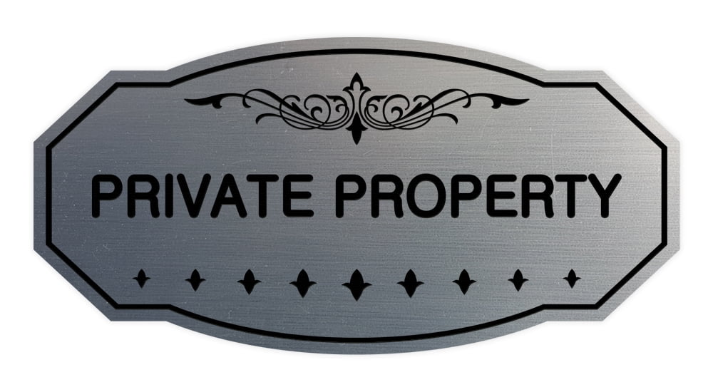 Victorian Private Property Sign (Brushed Silver) - Medium 4" X 8 ...