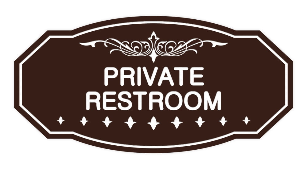Victorian Private Restroom Sign (Dark Brown) - Large 5" X 10" - Walmart.com