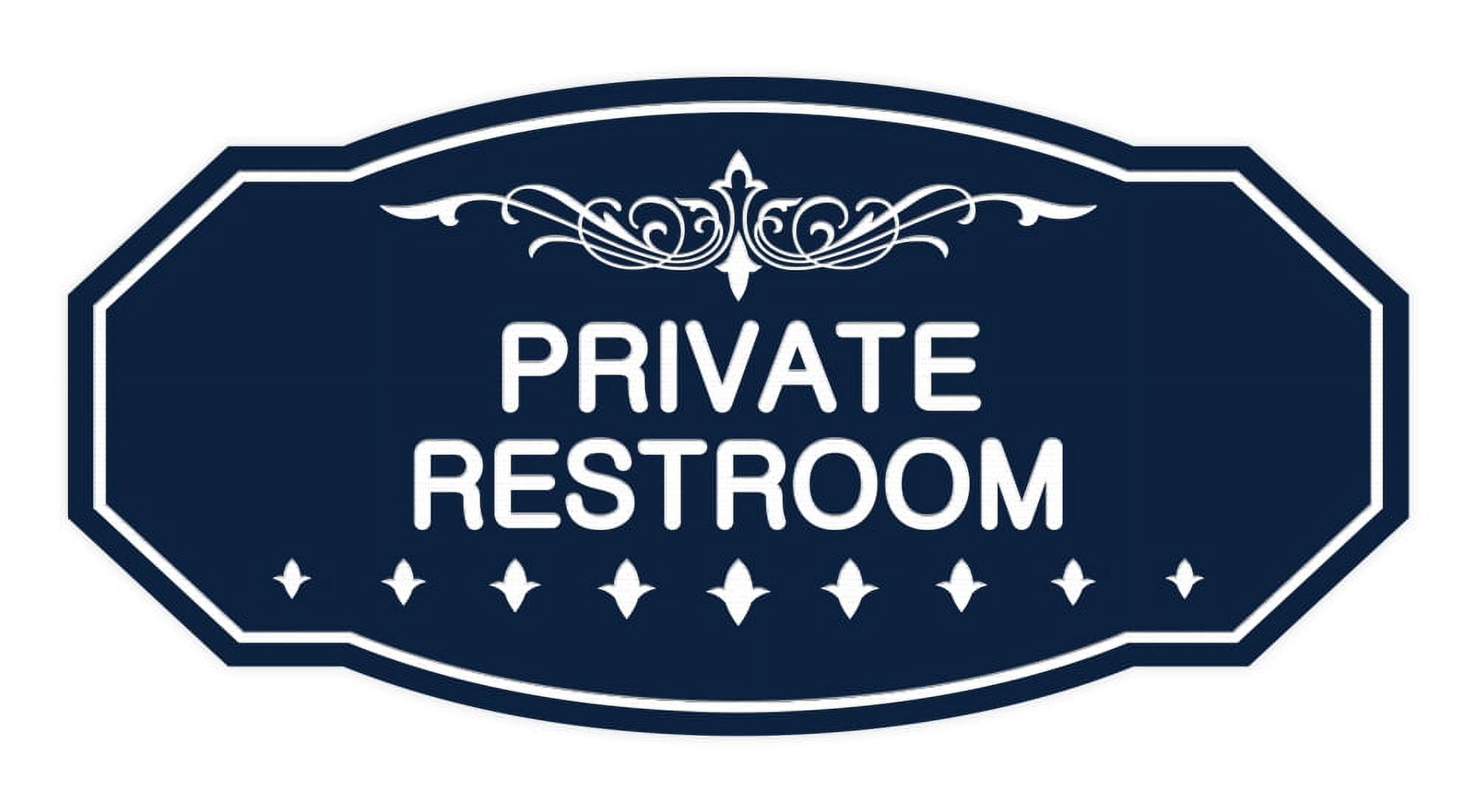 Victorian Private Restroom Sign (Navy Blue / White) - Small 3" X 6 ...