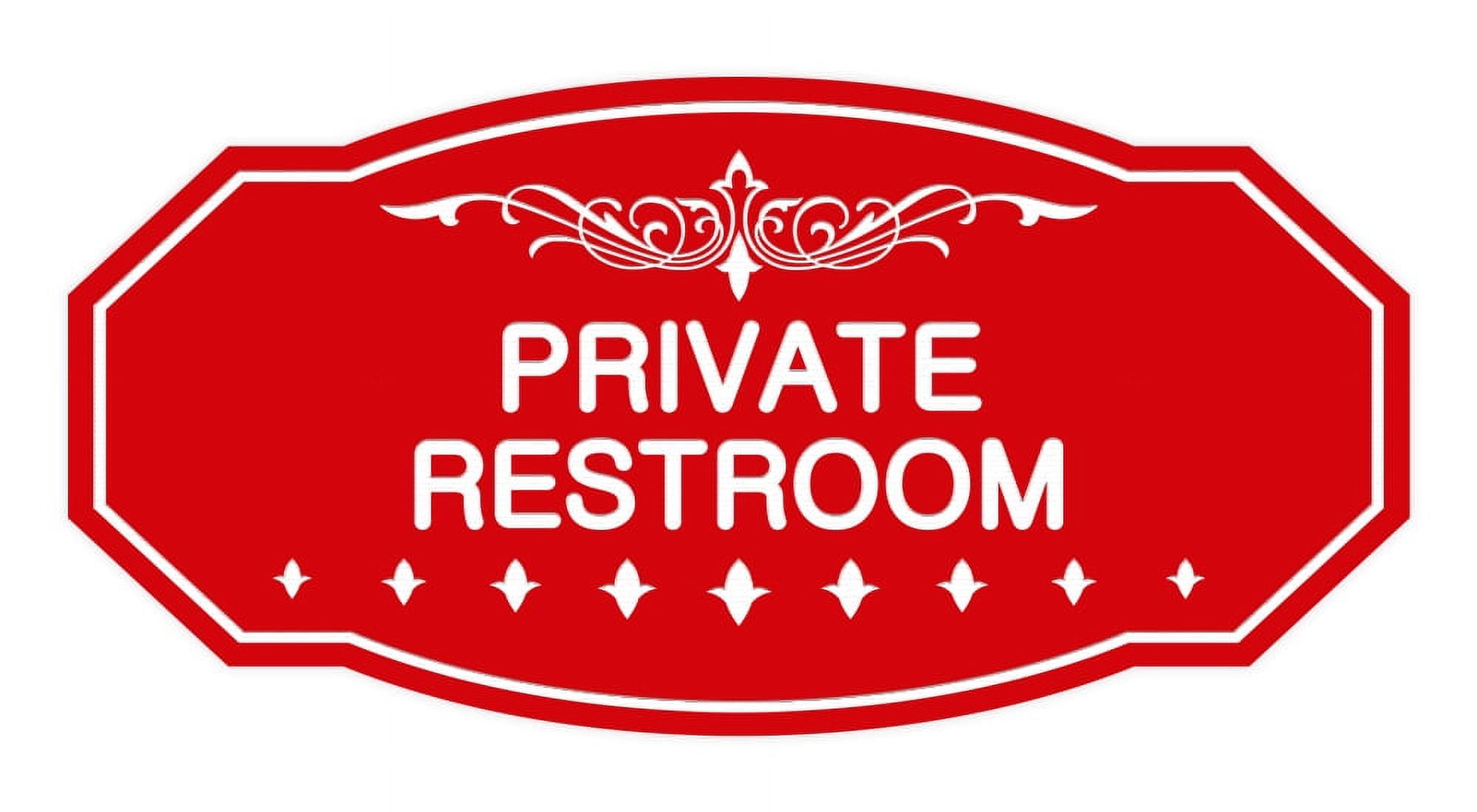 Victorian Private Restroom Sign (Red) - Large 5" X 10" - Walmart.com