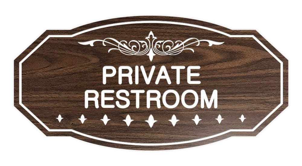 Victorian Private Restroom Sign (Walnut) - Large 5" X 10" - Walmart.com