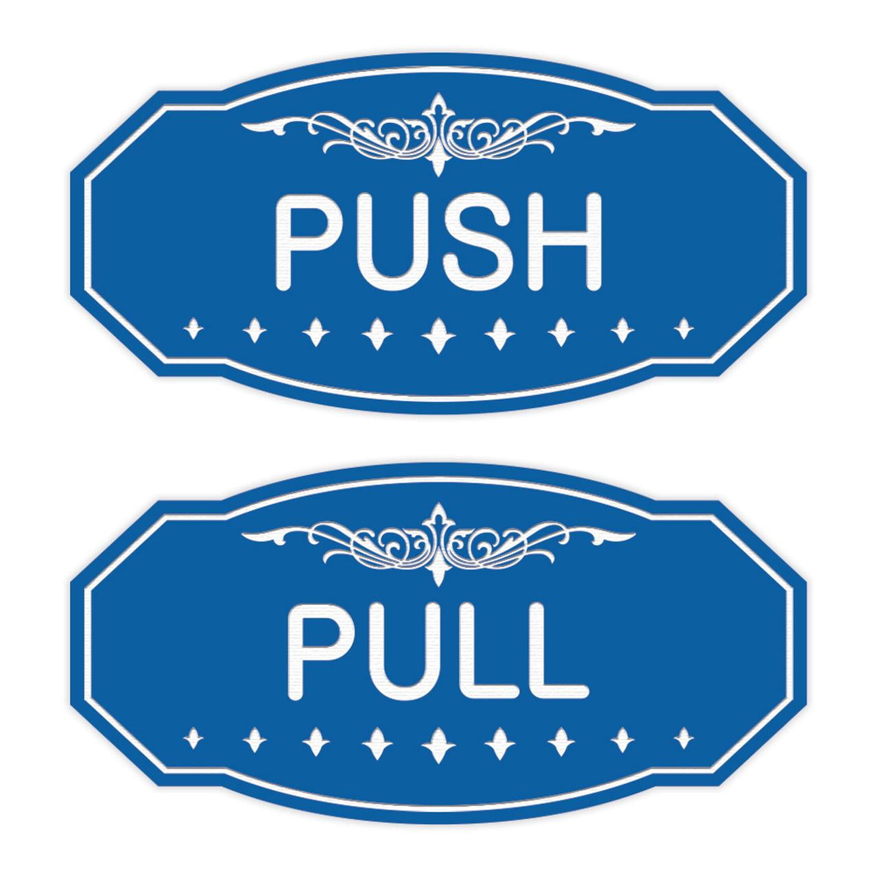 Victorian Push Pull Sign Set (Blue) - Large 5" X 10" - Walmart.com