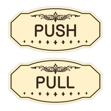 Signs ByLITA Classic Framed Fun Empuje/ Jale Pull Door Sign (Black Gold ...
