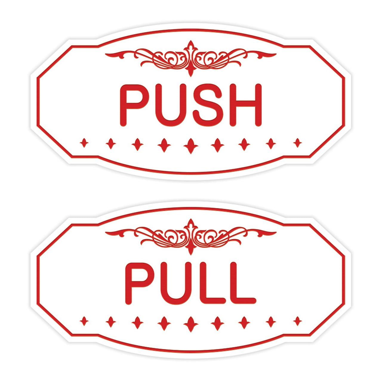 Victorian Push Pull Sign Set (White/Red) - Large 5" X 10" - Walmart.com
