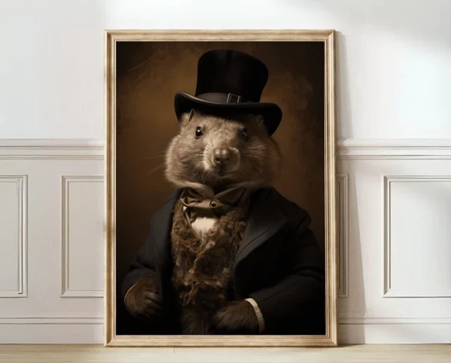 Victorian Quokka Print Quokka Poster Vintage Animal Portrait Squirrel ...