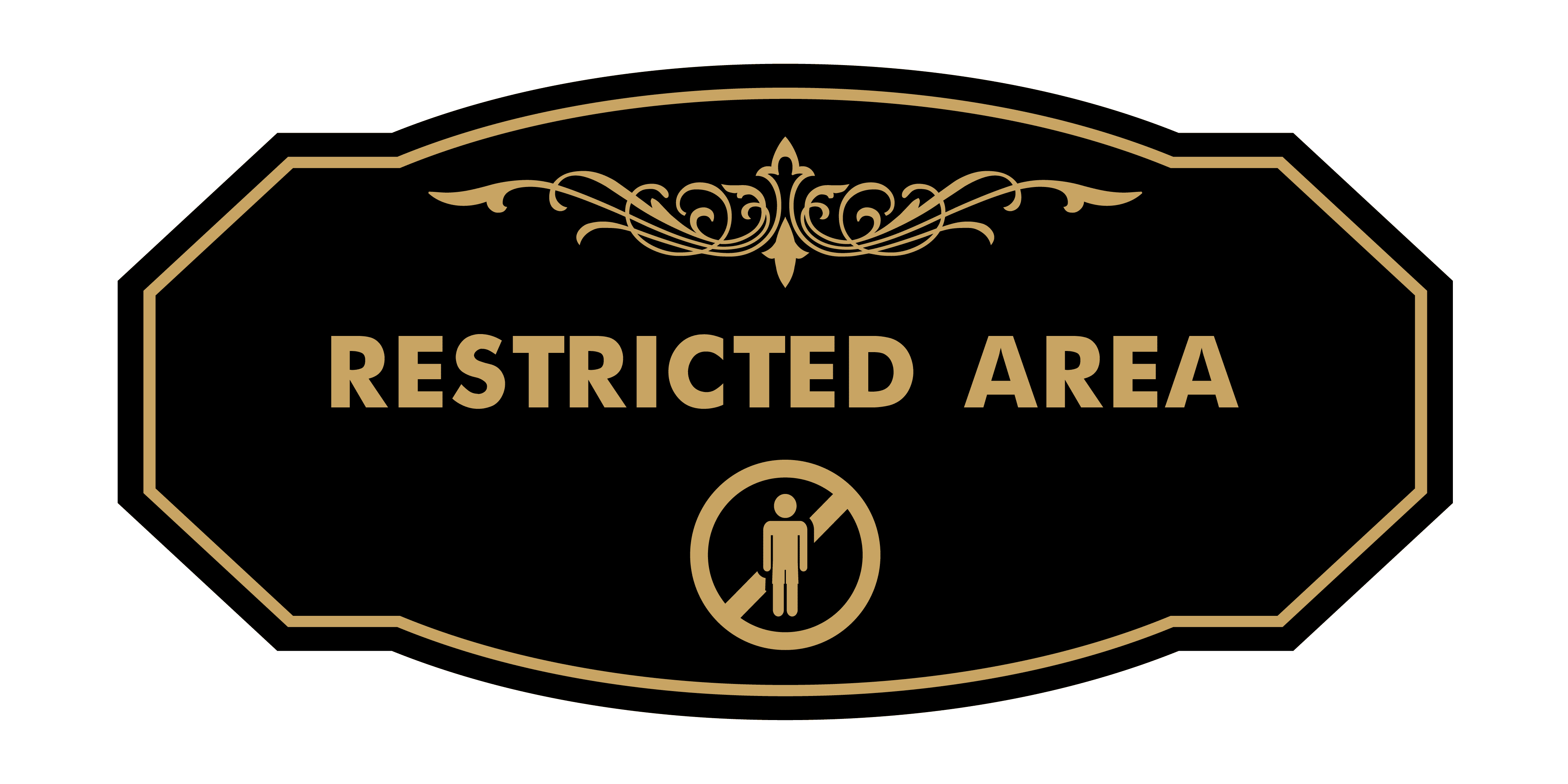 Victorian Restricted Area Sign (Black Gold) - Large - Walmart.com