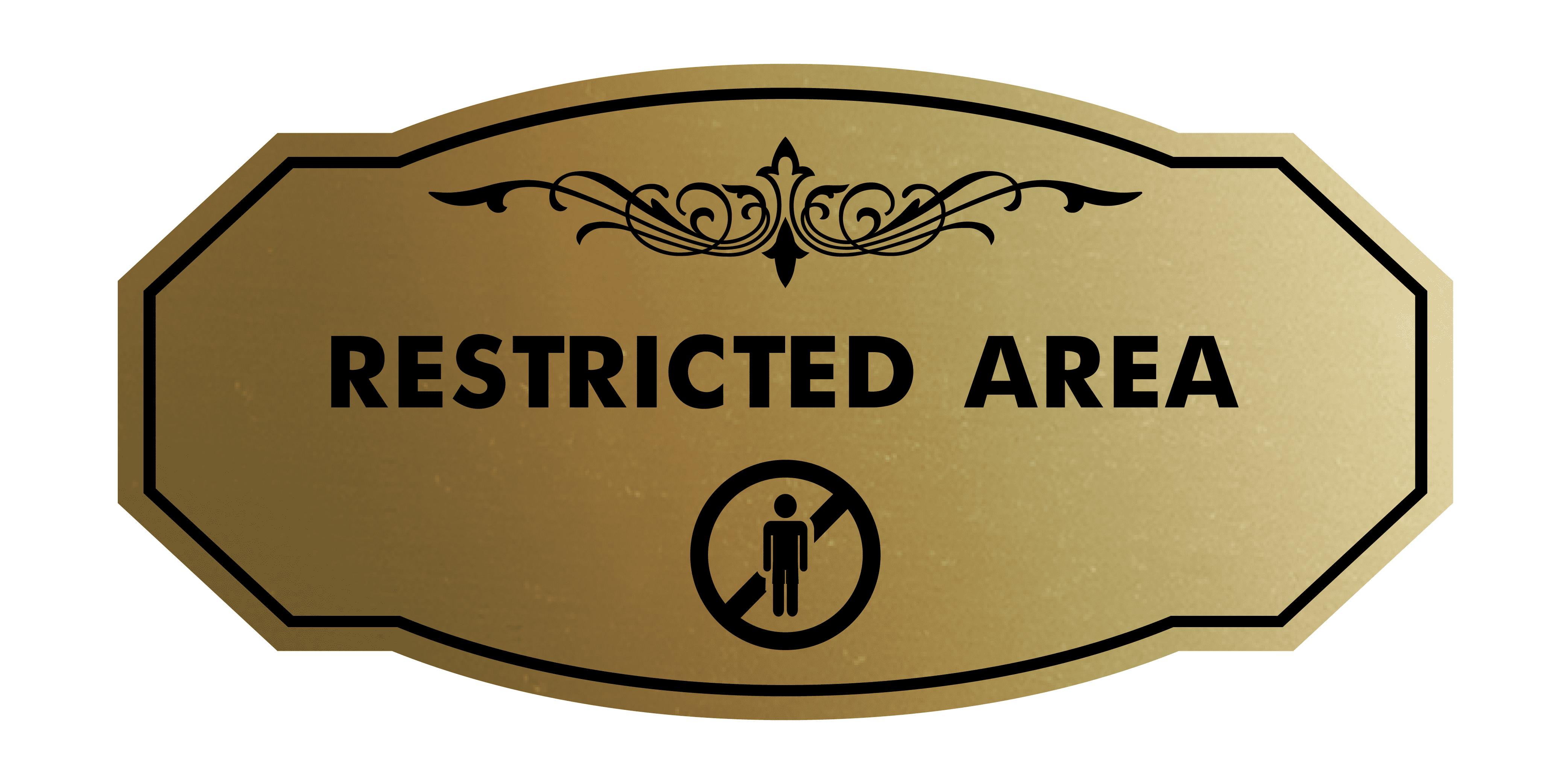 Victorian Restricted Area Sign (Brushed Gold) - Medium - Walmart.com