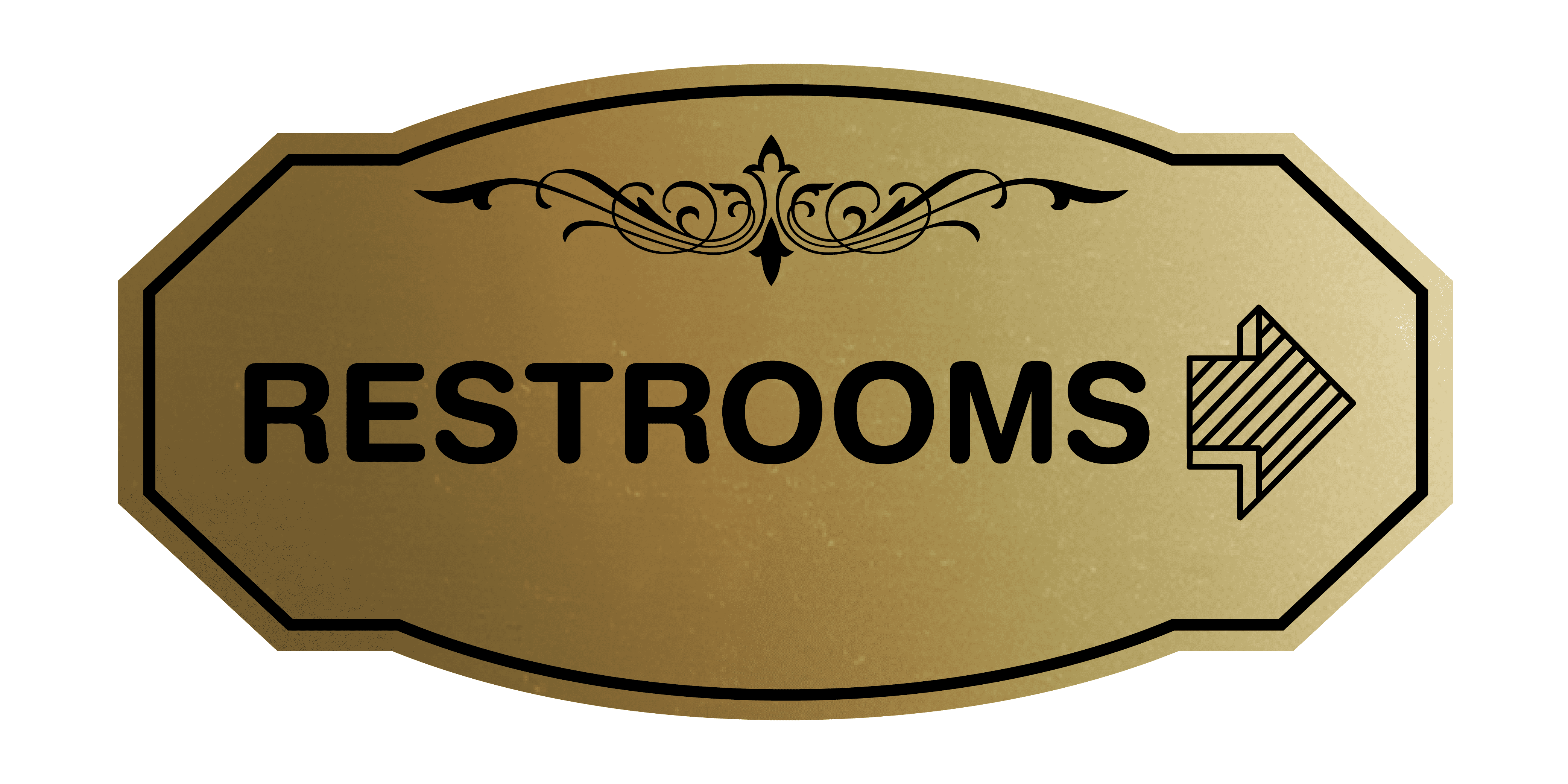 Victorian Restrooms Right Arrow Sign (Brushed Gold) - Large - Walmart.com