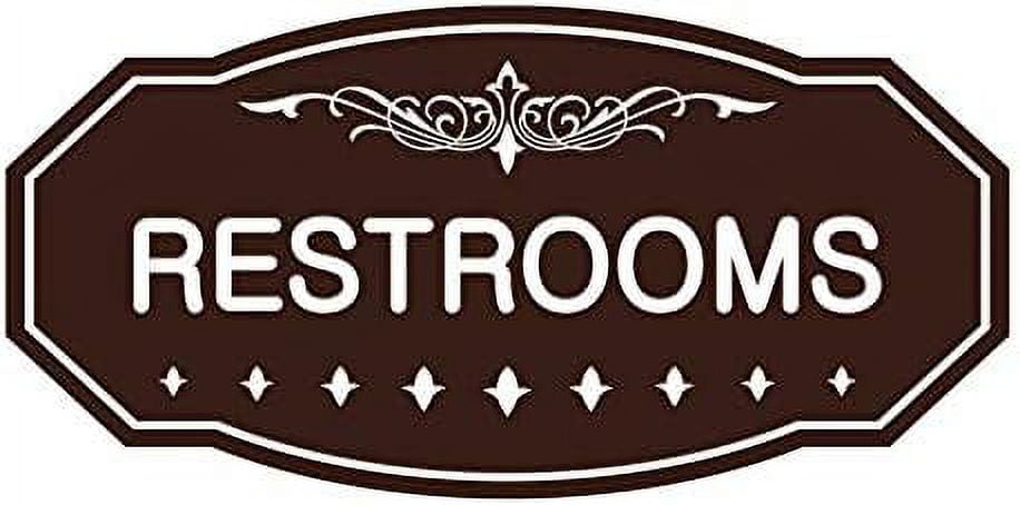 Victorian Restrooms Sign (Dark Brown) - Large - Walmart.com