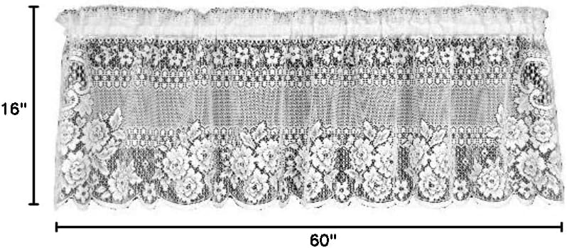 Victorian Rose 60-Inch Wide by 16-Inch Drop Valance, Ecru - Walmart.com