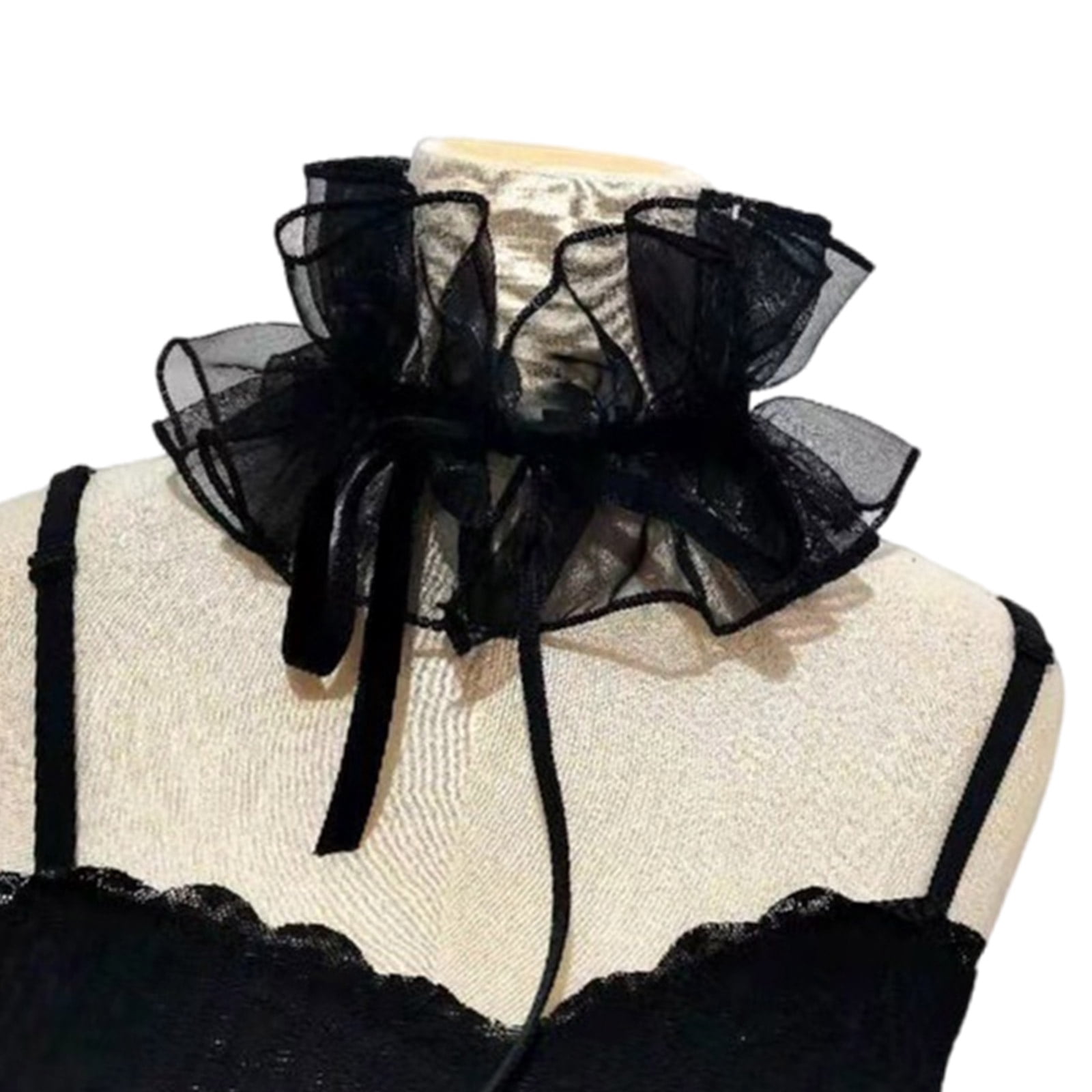 Victorian Ruffled Collar Sheer Ruff Girls Blouse Collar Lapel Shawl ...
