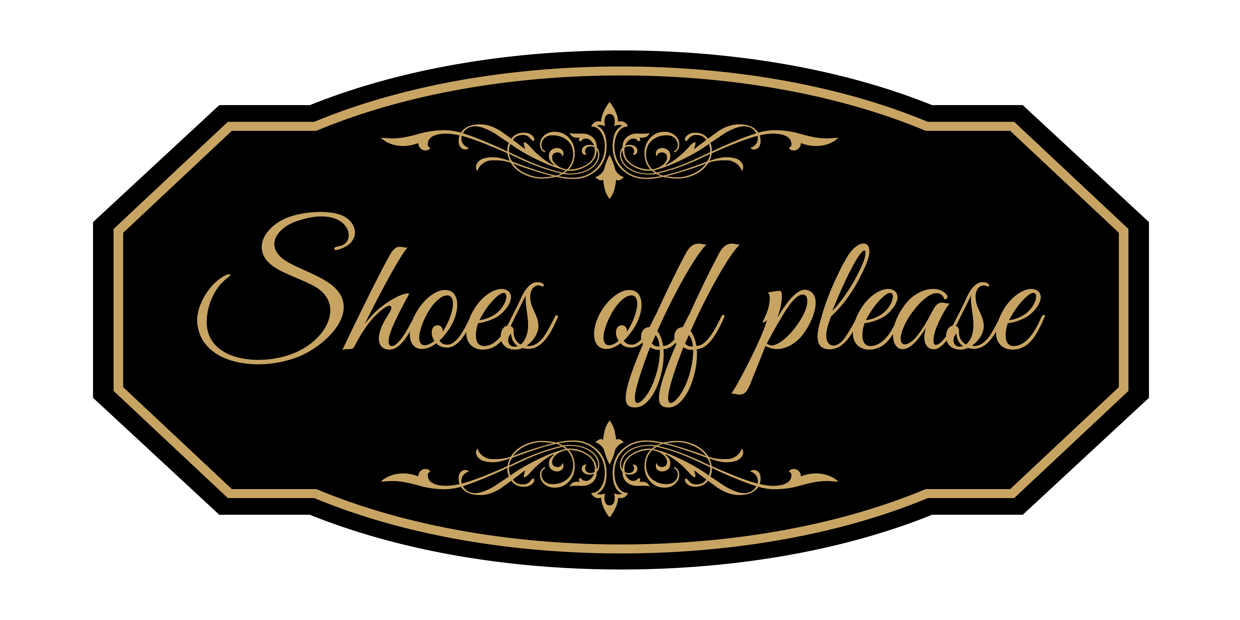 Victorian Shoes Off Please Sign (Black Gold) - Medium - Walmart.com