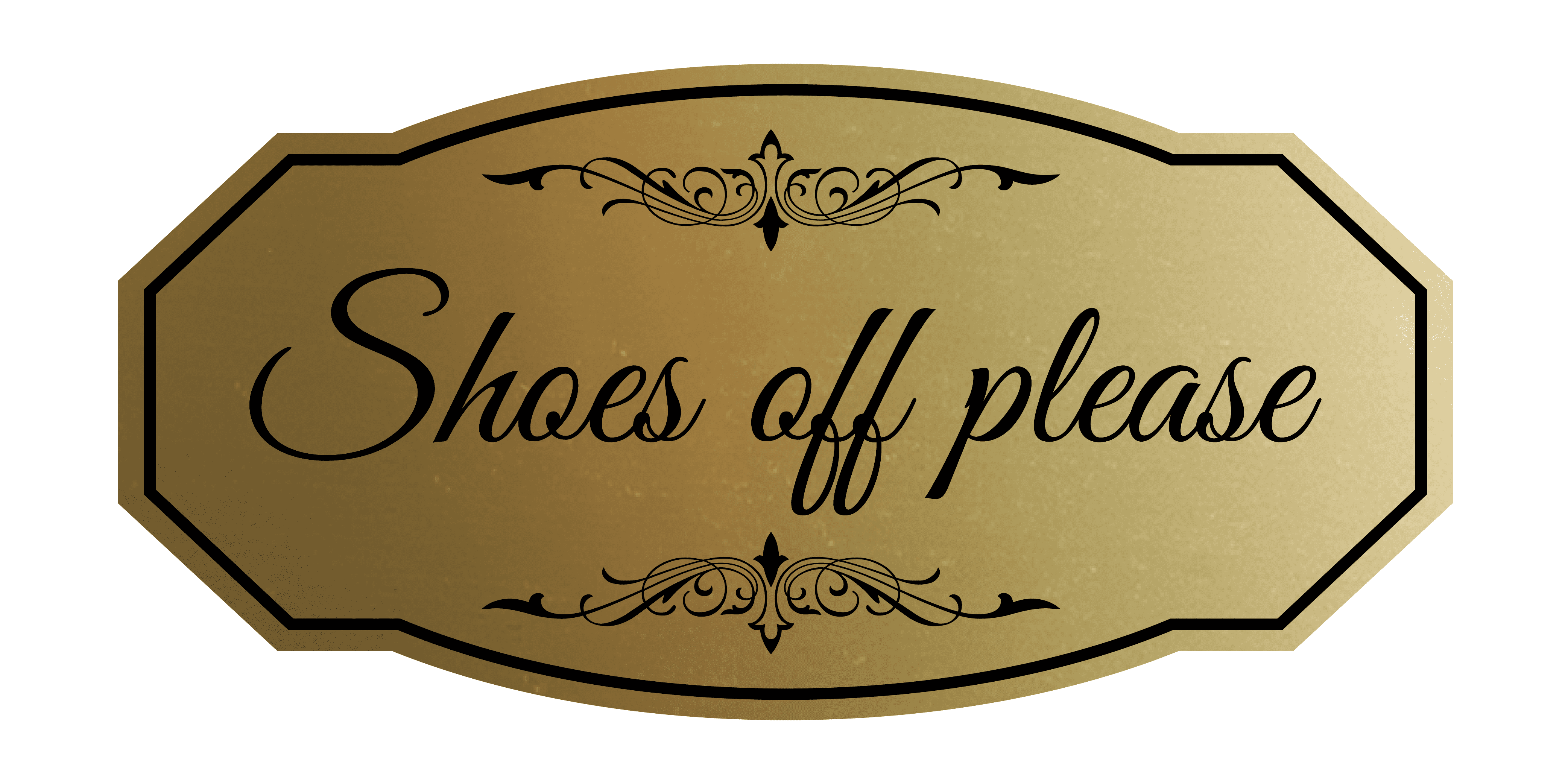 Victorian Shoes Off Please Sign (Brushed Gold) - Large - Walmart.com