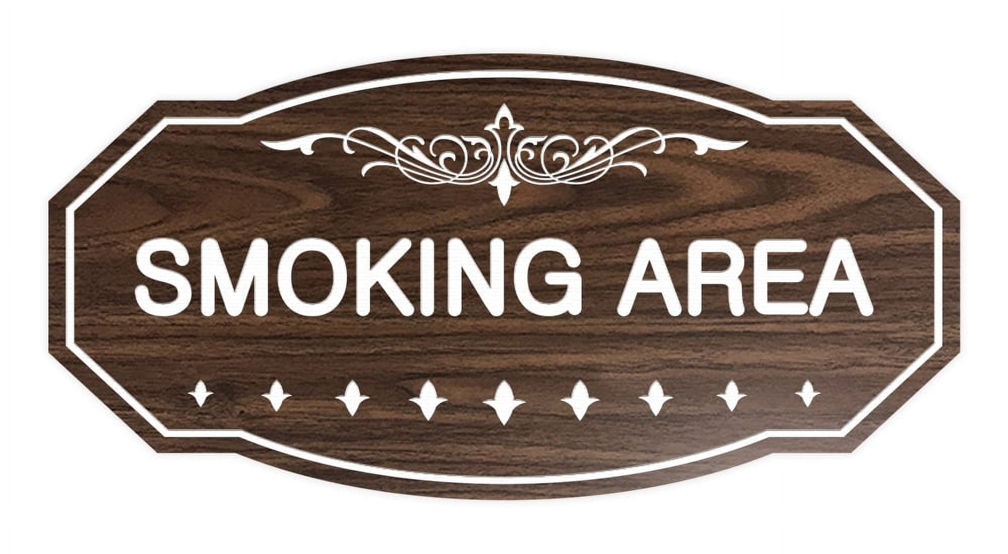 Victorian Smoking Area Sign (Walnut) - Small 3" X 6" - Walmart.com