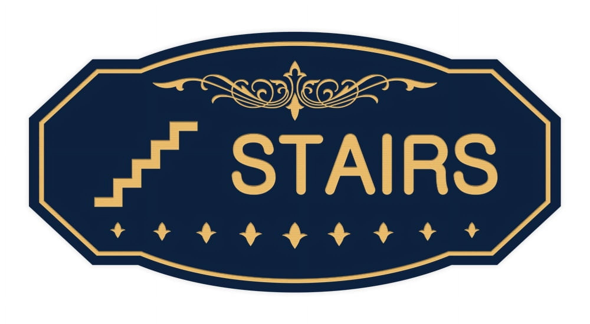 Victorian Stairs Sign (Navy Blue/Gold) - Medium 4" X 8" - Walmart.com