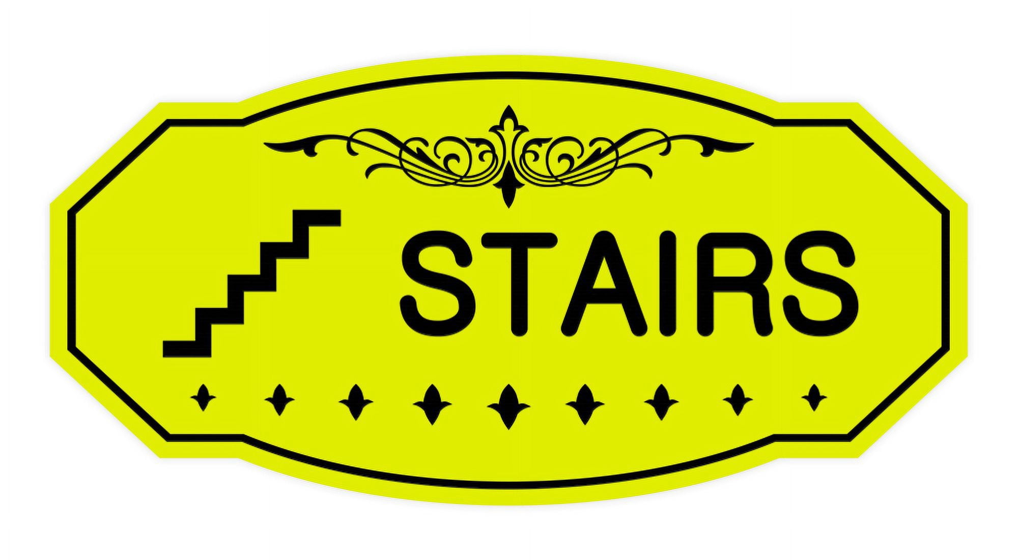 Victorian Stairs Sign (Yellow / Black) - Small 3" X 6" - Walmart.com