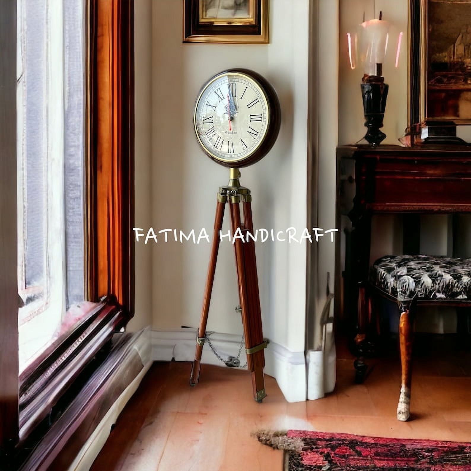 Victorian Station Wall Clock,Antique Finish WoodenTripod stand Clock ...