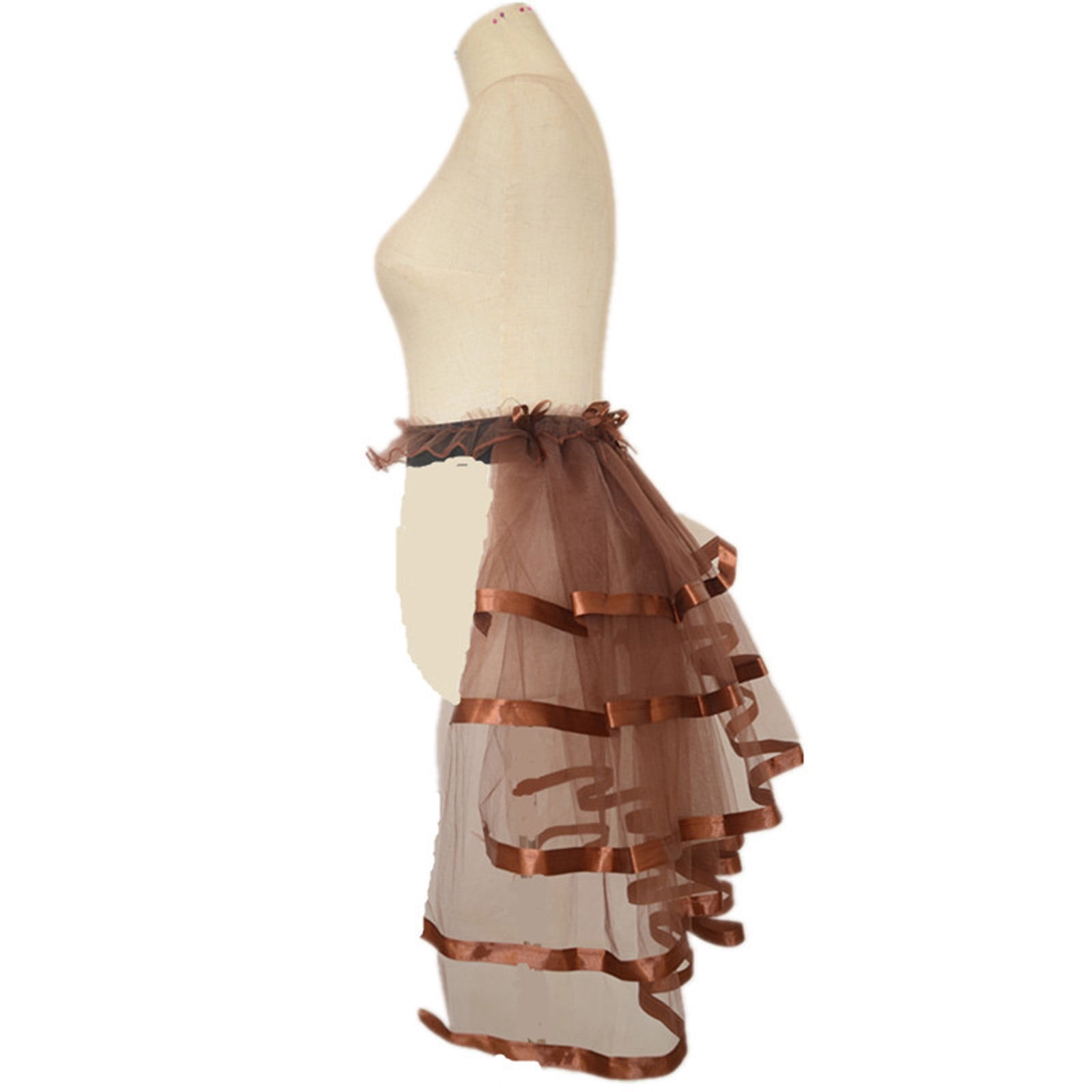 Victorian Steampunk Bustle Skirt 5 Layered Tie-on Belt Tulle Tutu ...