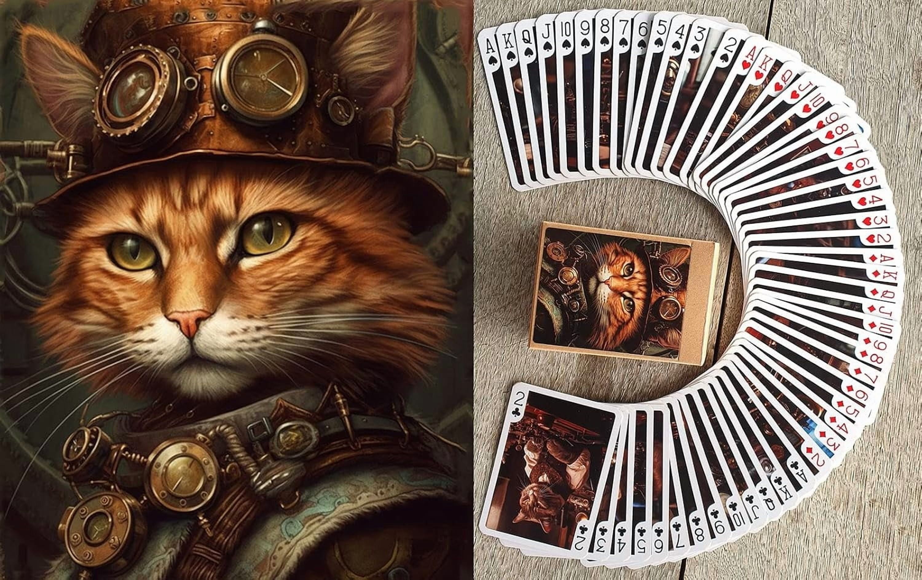 Victorian Steampunk Cats Playing Cards - Clockwork Professional Office ...