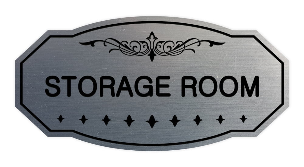 Victorian Storage Room Sign (Brushed Silver) - Large 5" X 10" - Walmart.com