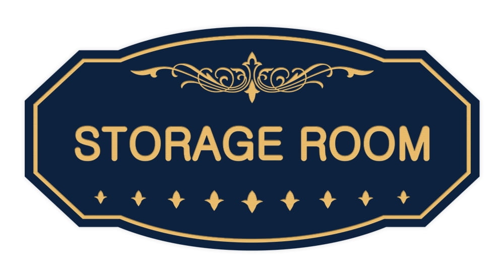 Victorian Storage Room Sign (Navy Blue/Gold) - Medium 4" X 8" - Walmart.com