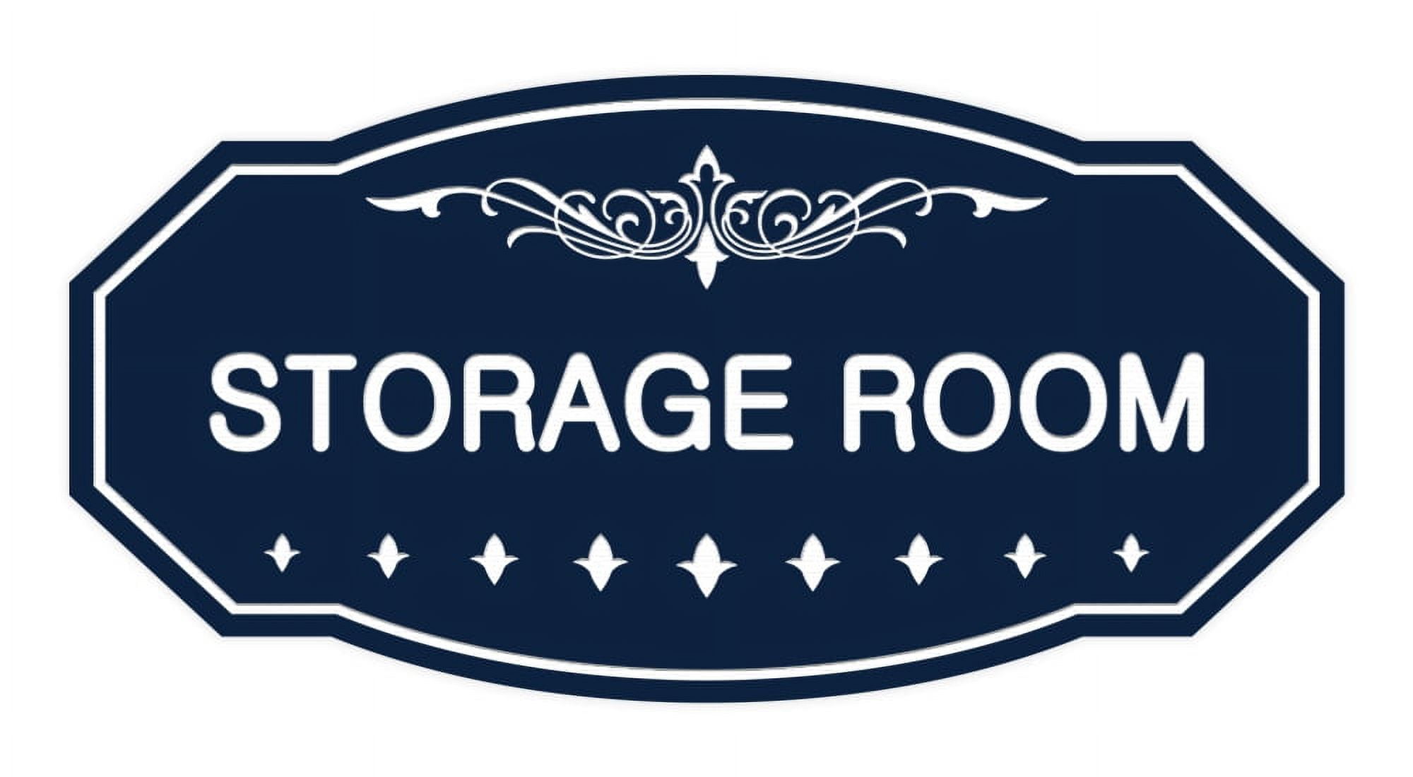 Victorian Storage Room Sign (Navy Blue / White) - Small 3" X 6 ...