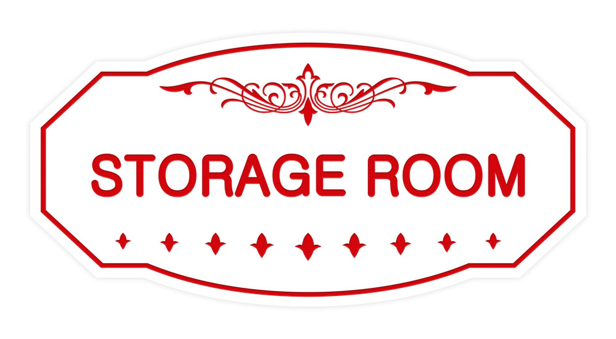 Victorian Storage Room Sign (White/Red) - Small 3" X 6" - Walmart.com