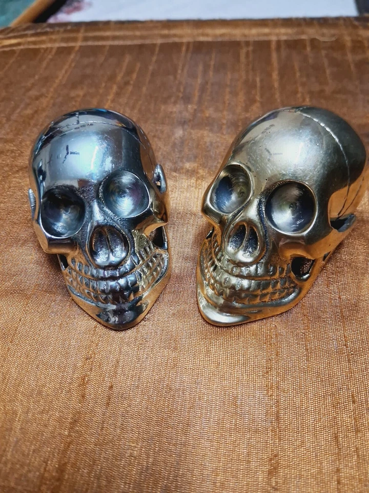 Victorian Style Brass Skull Cane Handles (SET OF 2) Vintage Walking ...